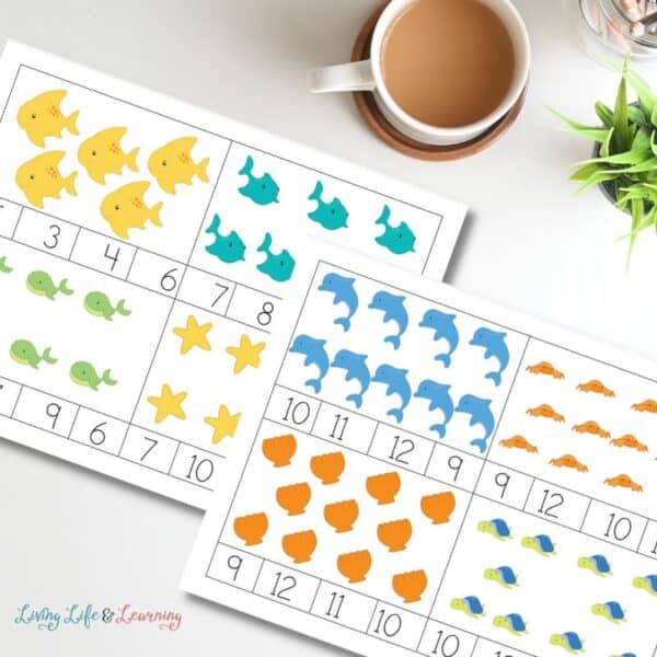 Ocean Counting Cards and Puzzles