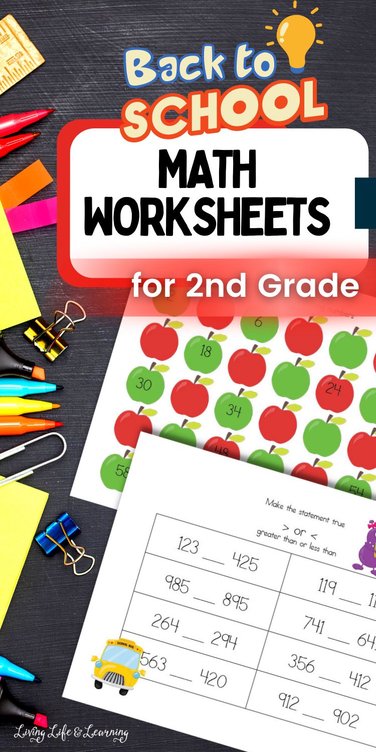 Back to School Math Worksheets for 2nd Grade