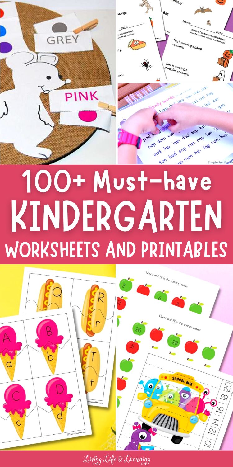 100 Must-Have Kindergarten Worksheets and Printables