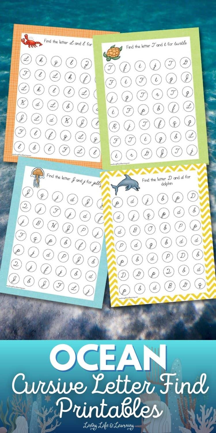 Ocean Cursive Letter Find Printable