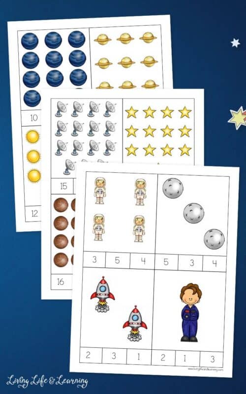 Space Counting Cards Printables to Boost Math Skills