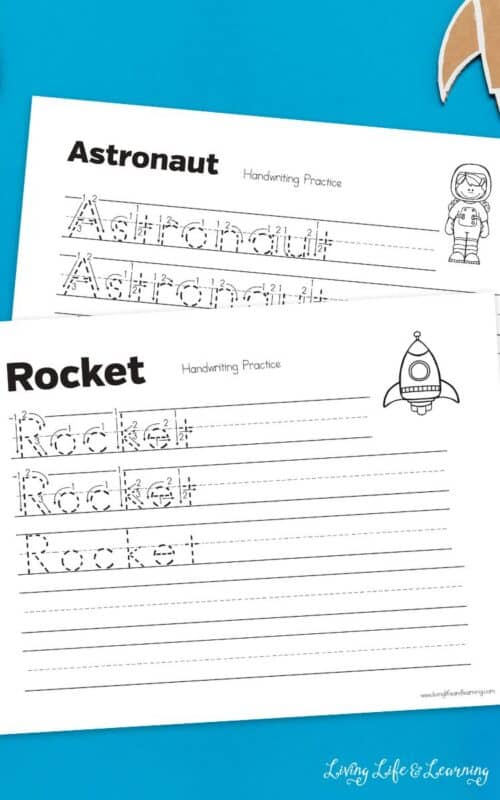 Space Writing Worksheets to Boost Handwriting Skills
