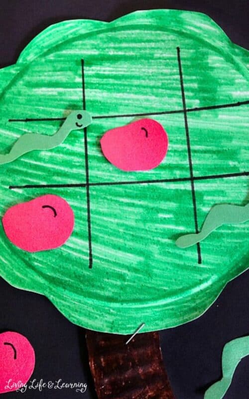 Apple Tree Tic Tac Toe Game: Fall Fun for Kids