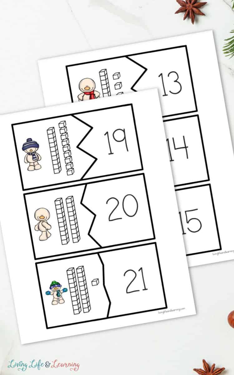 Snowman Place Value Puzzles and Seasonal Learning