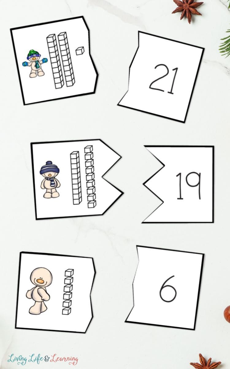 Snowman Place Value Puzzles and Seasonal Learning