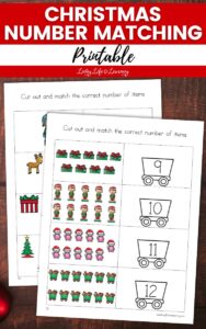 Christmas Number Matching Printable for Festive Learning