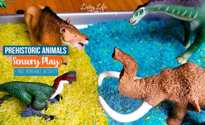 Prehistoric Animals: Fun Sensory Play Ideas and a Fun Printable