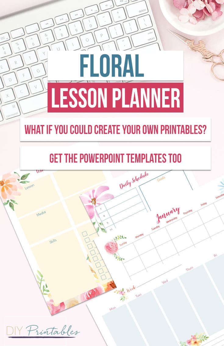 Floral Lesson Planner and PowerPoint Templates