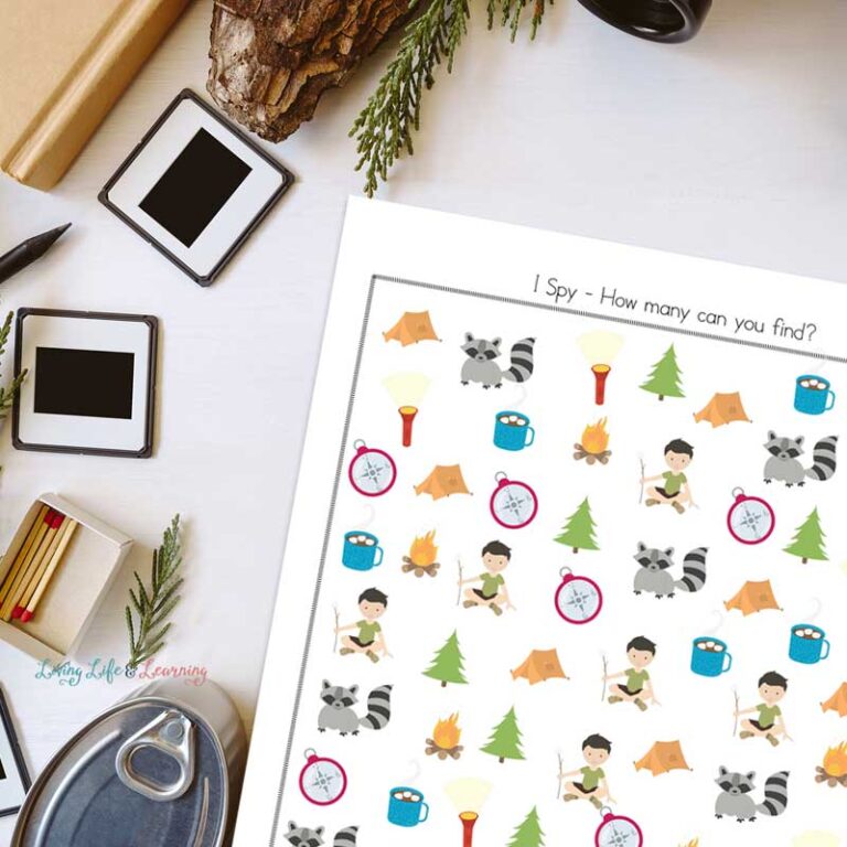 Super Fun Camping Themed I SPY Printables For Kids!