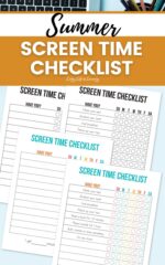 Summer Screen Time Checklist Printable