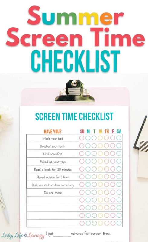 Screen Free Activities for Kids and Checklists