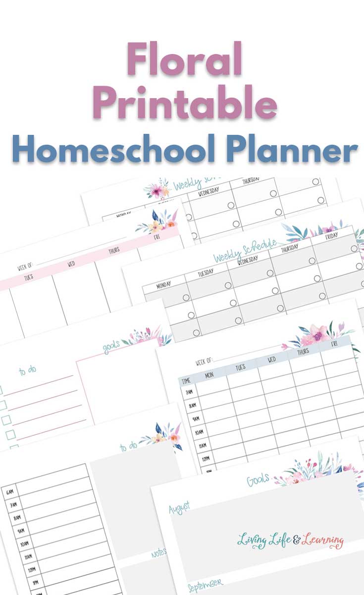Floral Free Printable Homeschool Planner Floral Free Printable Homeschool Planner
