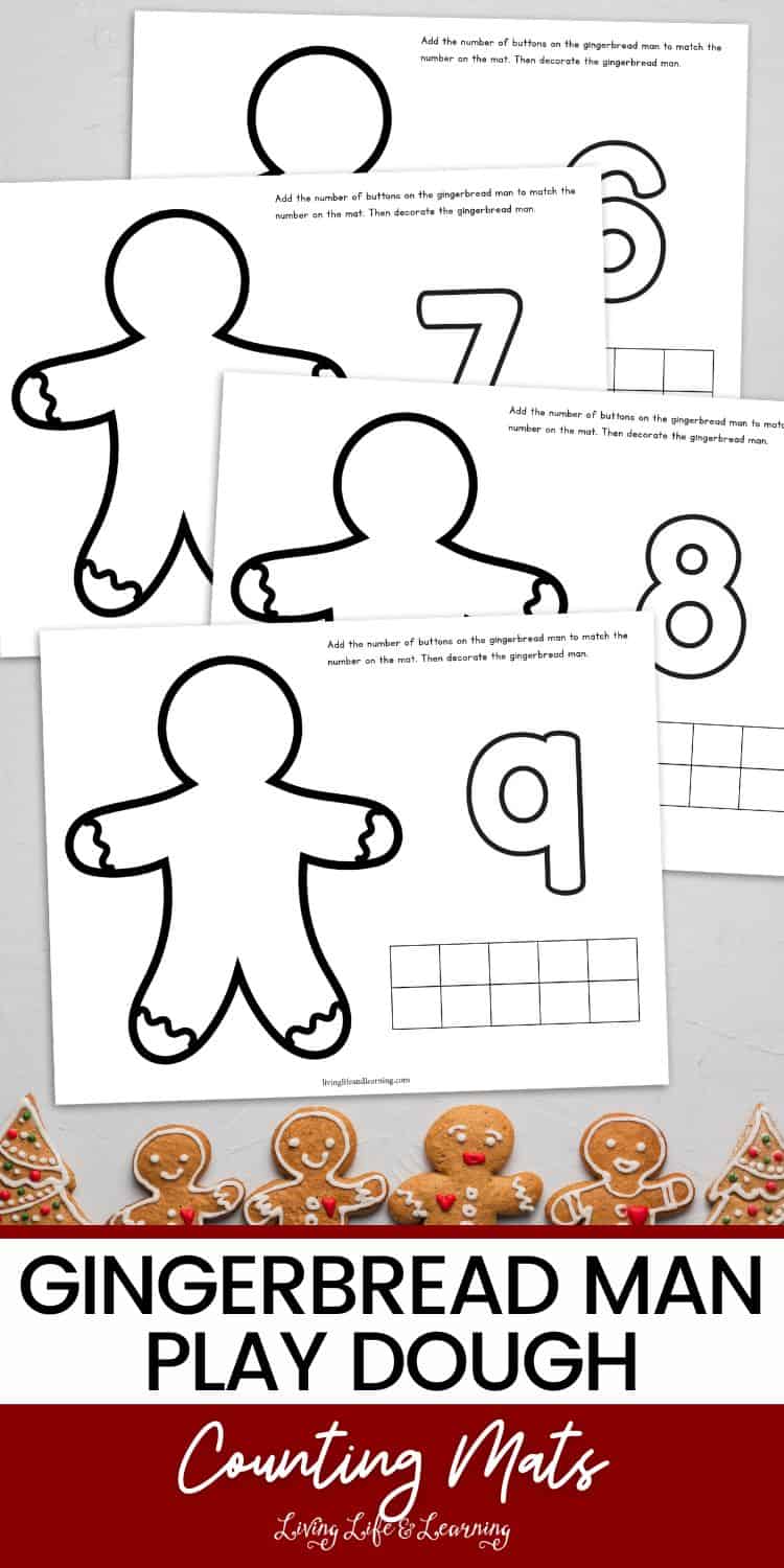 Gingerbread Man Play Dough Counting Mats: Fun Learning Tool