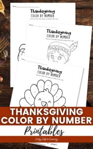 No-Prep Thanksgiving Color by Number Printables for Kids