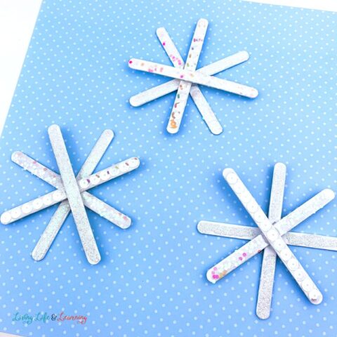 Popsicle Stick Snowflake Craft