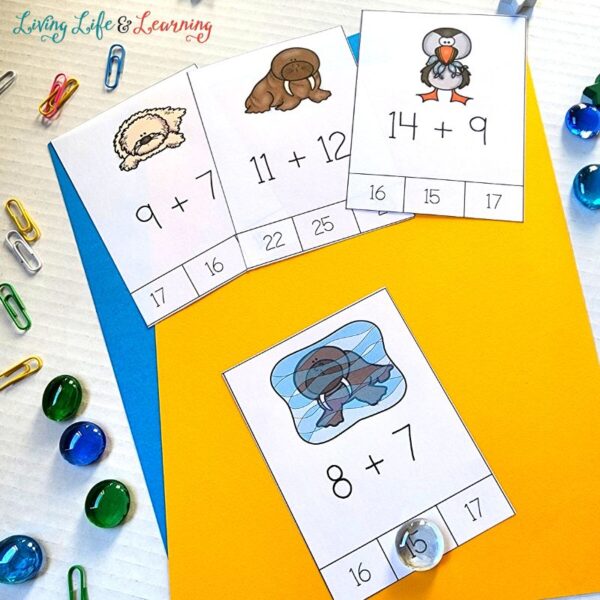 Arctic Animals Addition Cards