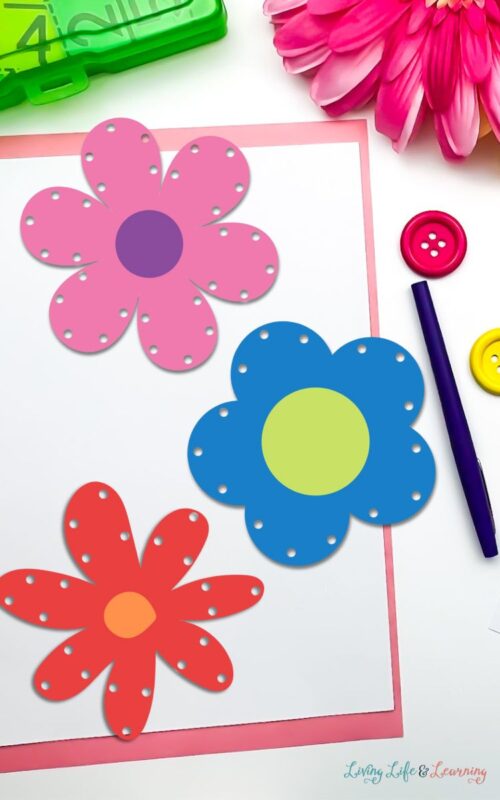 Fun Flower Activities for Kids: Printable Flower Lacing Cards