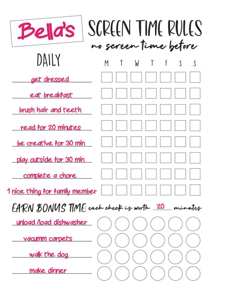 Screen Free Activities for Kids and Checklists