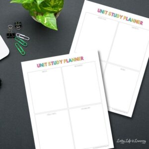Unit Study Homeschool Planner