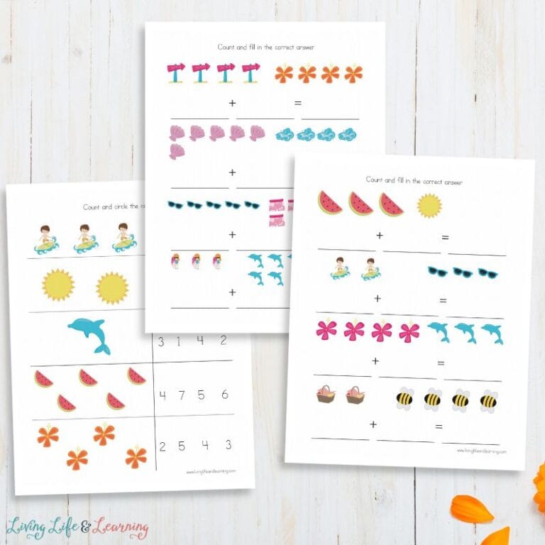 Summer Kindergarten Math Worksheets