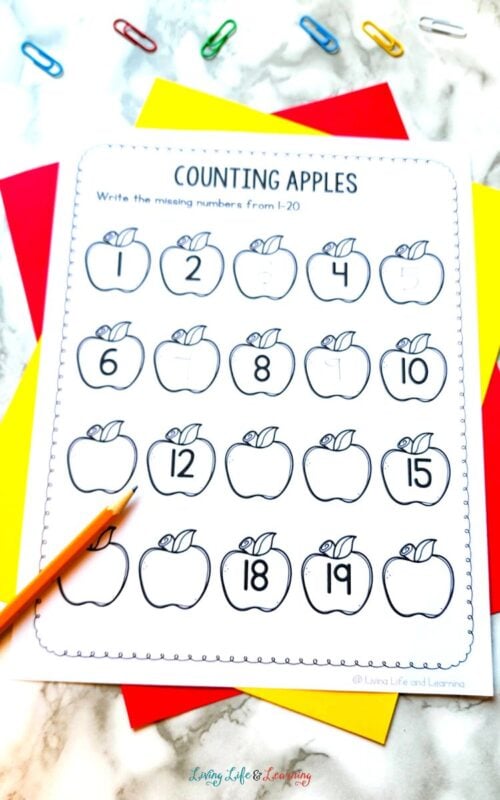 Apple Worksheets for Kindergarten