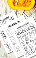 Fall Math Worksheets for Preschool