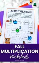 Fall Multiplication Worksheets