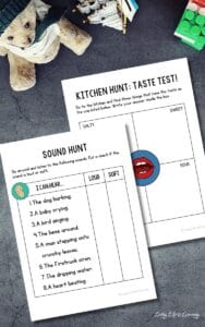 5 Senses Scavenger Hunt Printable