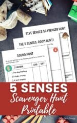 5 Senses Scavenger Hunt Printable