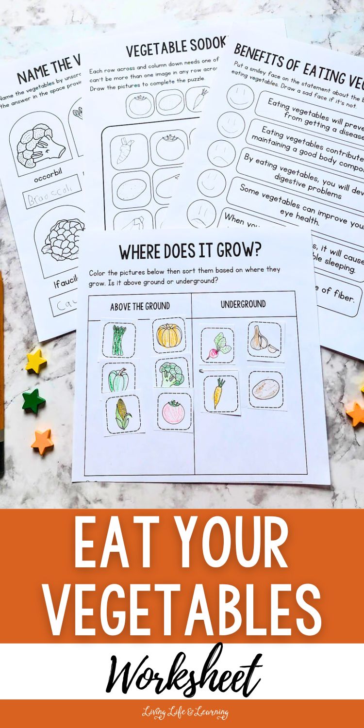 Eat Your Vegetables Worksheet