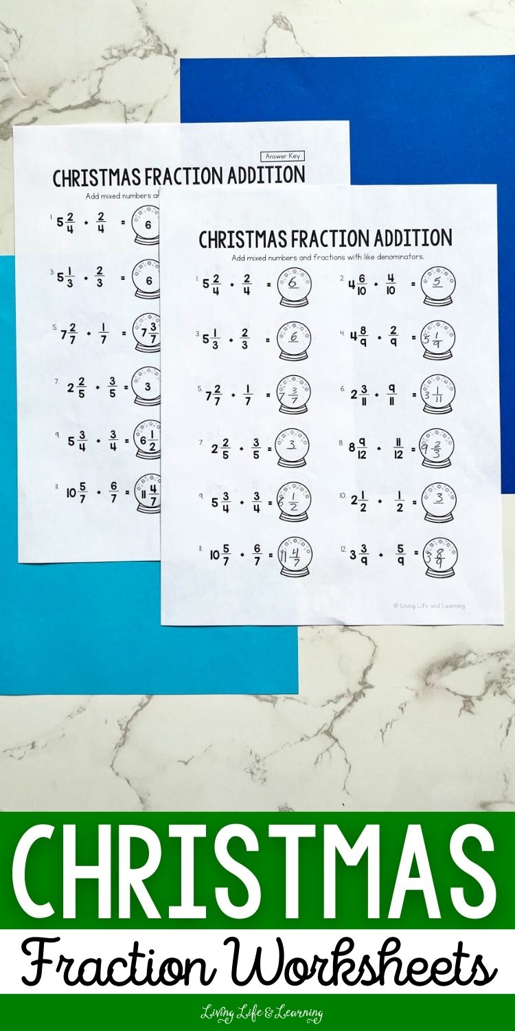 Christmas Fraction Worksheets