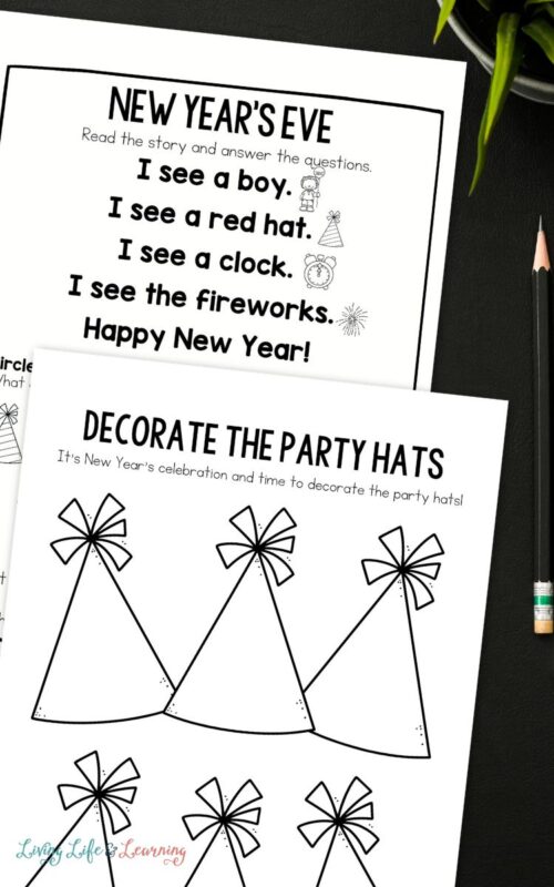 New Year Worksheets for Kindergarten