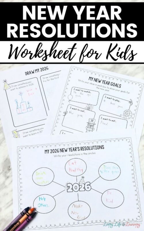 New Year Resolutions Worksheet for Kids