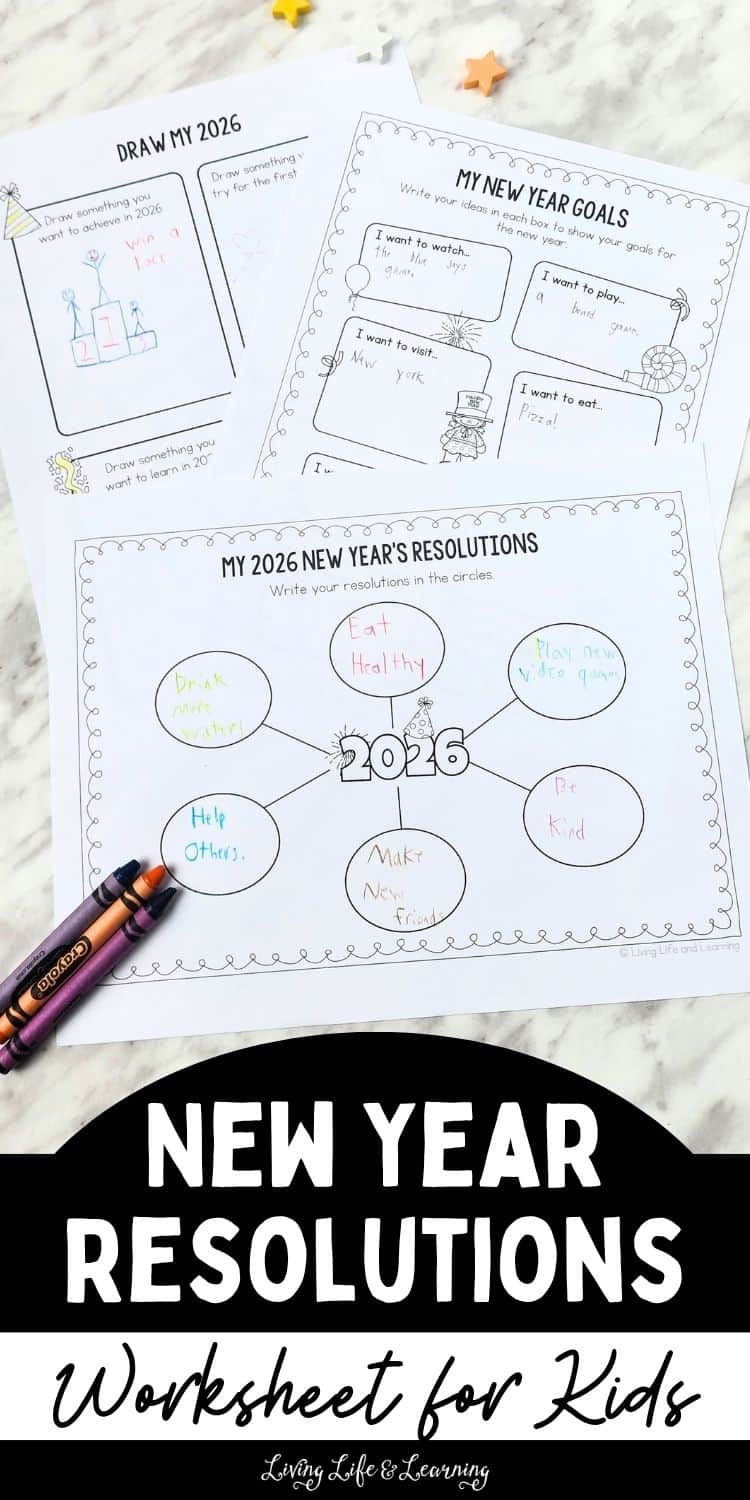 New Year Resolutions Worksheet for Kids