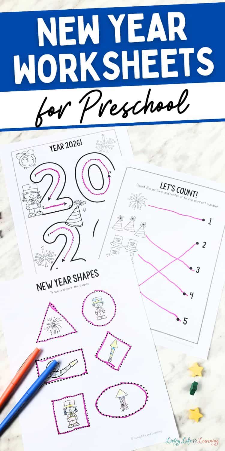 New Year Worksheets for Preschool: Celebrate Together