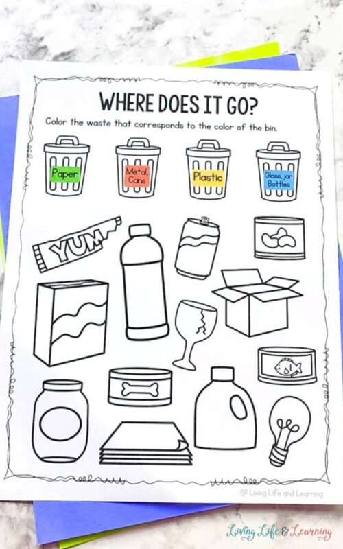Recycling Worksheets for Kids: Perfect for Earth Day Themes