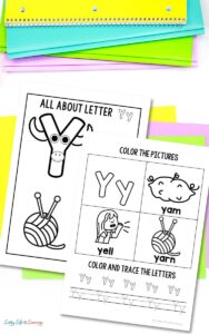 Y is for Yarn Worksheets