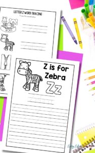 Z is for Zebra Worksheet
