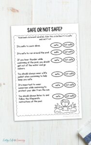 Swim Safety Worksheets