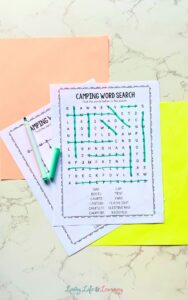 Camping Activity Sheets