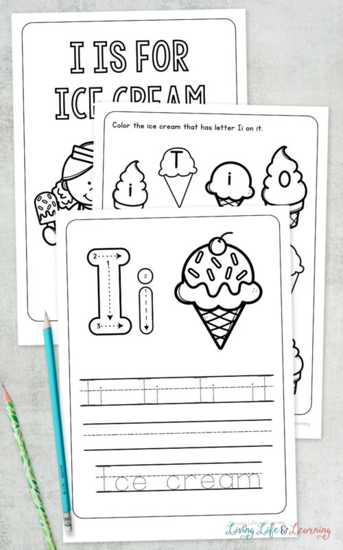 Free Preschool Printables: I is for Ice Cream Worksheet