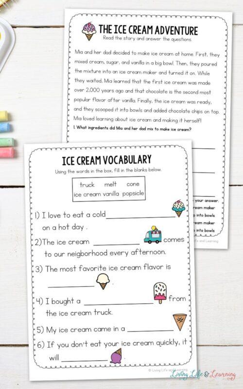 Ice Cream Activity Sheets