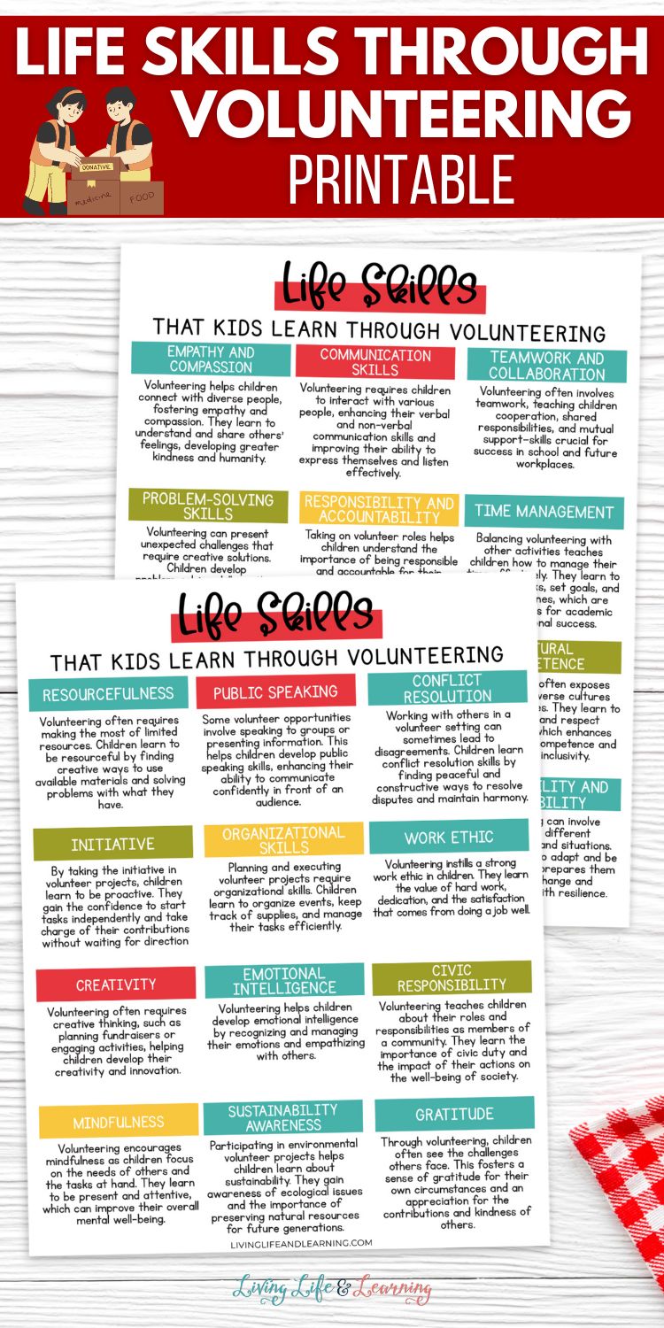 Make a Difference with Life Skills through Volunteering Printable