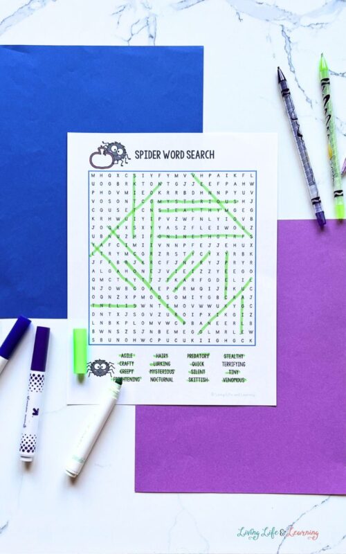 Spider Word Search Printable: A Spooky Season Activity for Kids