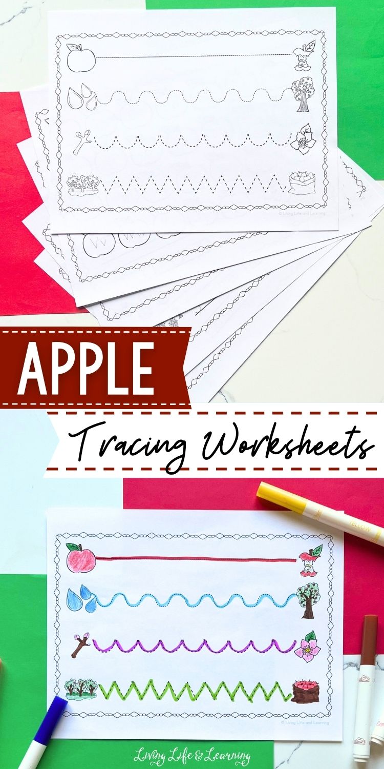 Integrate Fruit and Learning with Apple Tracing Worksheets