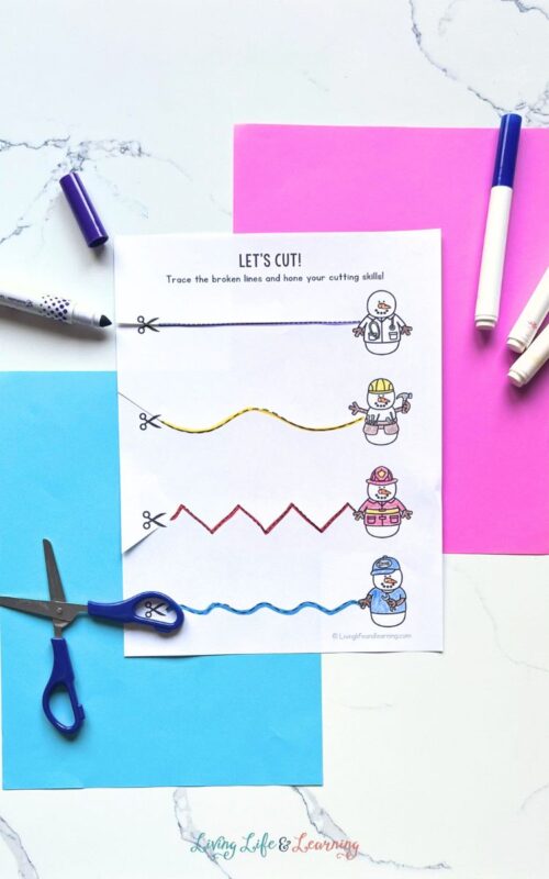 Enhance Fine Motor Skills with Snowman Cutting Activity Pages