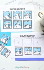 Snowman Sequencing Worksheet: Develop Organizational Skills