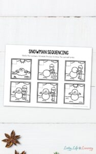 Snowman Sequencing Worksheet: Develop Organizational Skills
