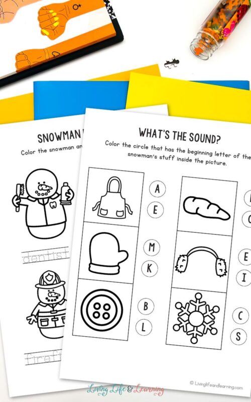 Winter Learning Fun with Snowman Worksheets for Kindergarten