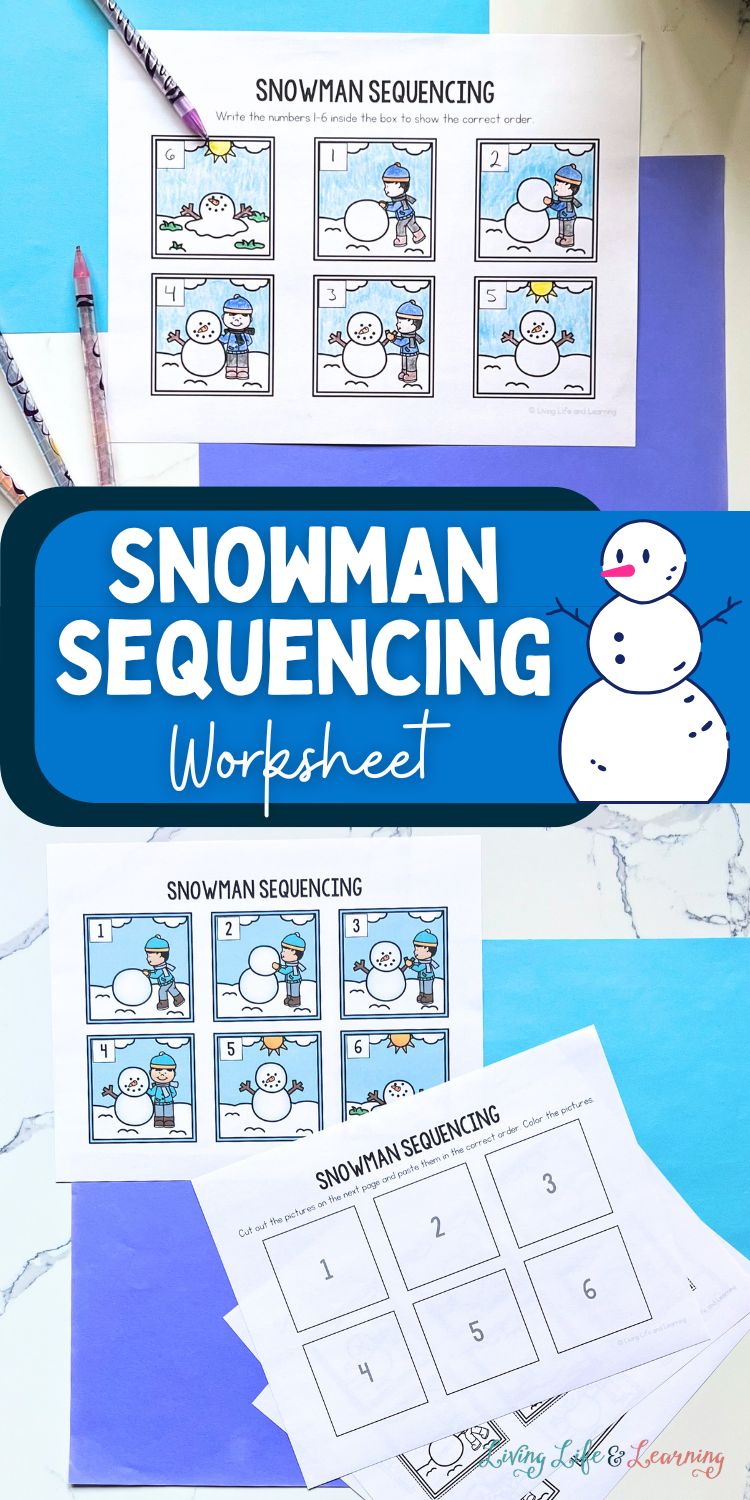 Snowman Sequencing Worksheet: Develop Organizational Skills